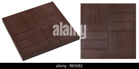 squared paving tile isolated, top view. Sidewalk pavement pattern ...