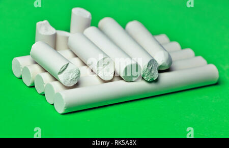 broken pieces of colored chalk isolated on white background Stock Photo ...