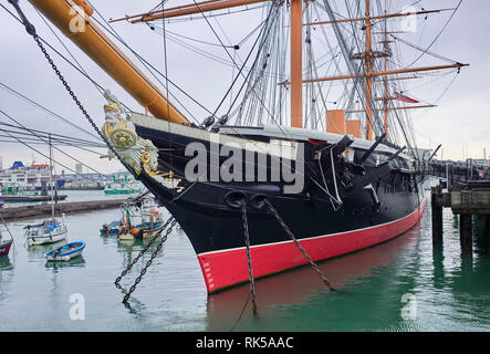 Royal Navy First Steam Powered Warship Docked at Portsmouth Historic ...