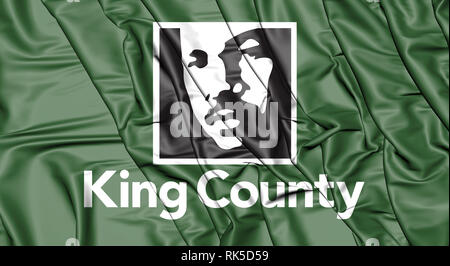 3D Flag of King County (Washington State), USA. 3D Illustration Stock ...