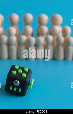 Crowd calm concept. answer how to calm the crowd. Cube stress reliever ...