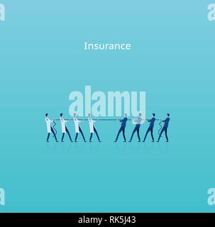 Illustration of Businessmen are pulling rope. Competition concept. One ...