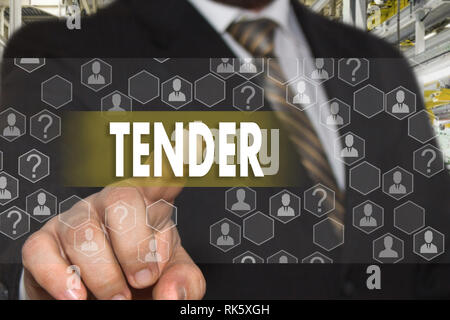 Businessman chooses a plan B word on wooden block , business success ...