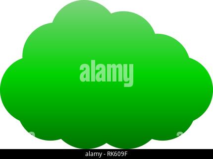 Cloud symbol icon - green gradient outline, isolated - vector ...