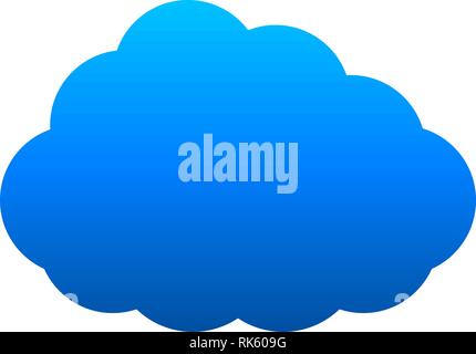 Cloud symbol icon - blue gradient outline, isolated - vector ...