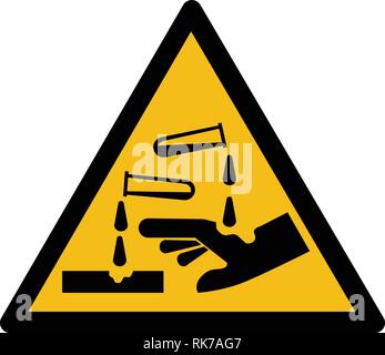 GHS05 hazard pictogram - CORROSIVE, hazard warning sign CORROSIVE ...