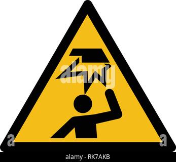 Overhead Obstacle warning sign vector illustration. Safety signs and ...