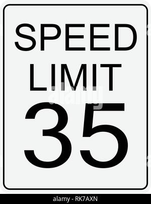 35 MPH road sign isolated on transparent background illustration Stock ...