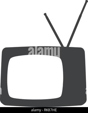 television icon, black vector sign with editable strokes, concept ...