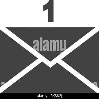New incoming message envelope with One and Two notification, vector ...