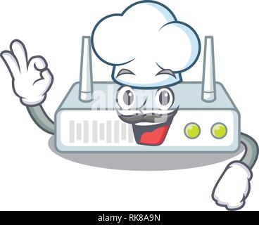 Chef with food router isolated with in the mascot Stock Vector Image ...