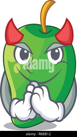 Devil character mango fruit with cartoon mascot Stock Vector Image ...
