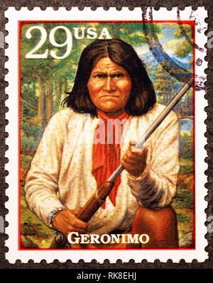Indian chief Geronimo on postage stamp Stock Photo - Alamy