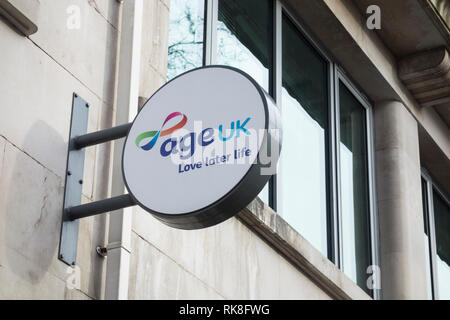 Age UK - Love Later Life signage Stock Photo - Alamy