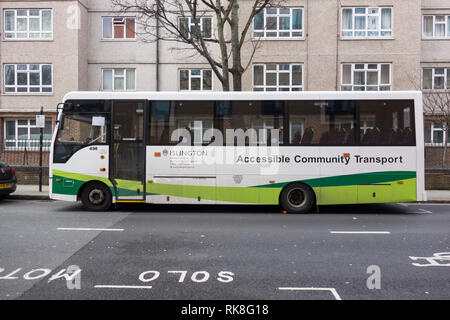 Islington Accessible Community Transport bus, London, UK Stock Photo ...