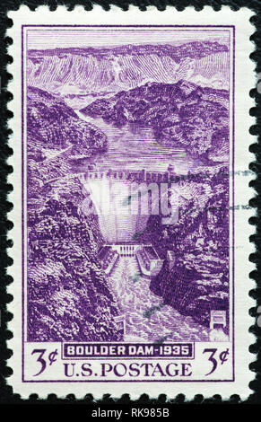 Boulder dam, Hoover Dam, postage stamp, USA, 1935 Stock Photo - Alamy