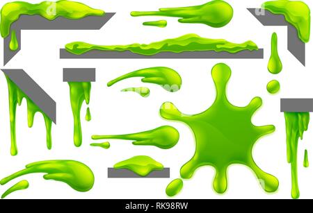 Slime Green Goo Messy Blobs Splat Stock Vector Image & Art - Alamy