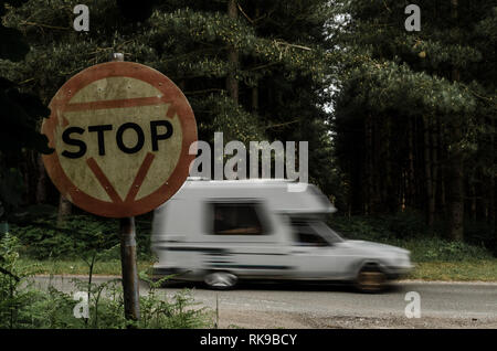 Vintage/Retro British Round Stop Road Sign (1960-70s Stock Photo - Alamy
