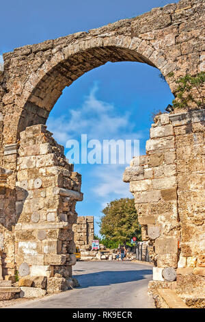 Side. Ancient city ruins. Province of Antalya. Mediterranean coast ...