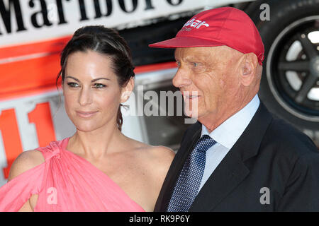 London. UK. Niki Lauda and Birgit Lauda at the World Premiere of Rush ...