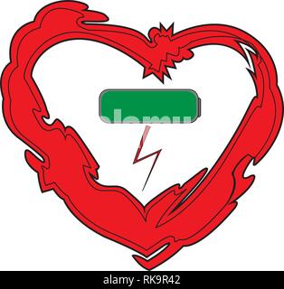 power battery energy cartoon vector illustration Stock Vector Image ...