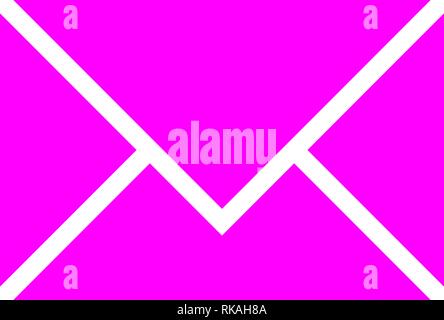 Mail symbol icon - purple simple outline rounded, isolated - vector ...