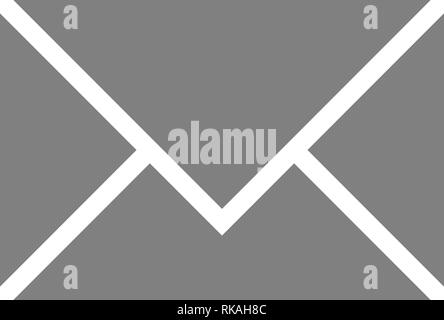 Mail symbol icon - gray simple with rounded corners, isolated - vector ...