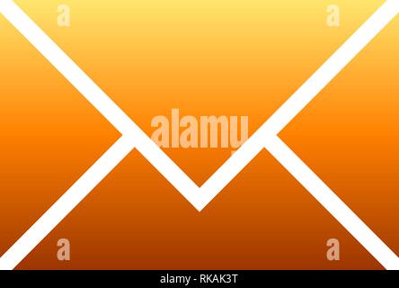 Mail symbol icon - orange gradient with rounded corners, isolated ...