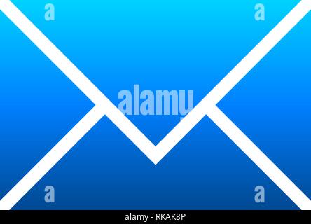 Mail symbol icon - blue gradient outline rounded, isolated - vector ...