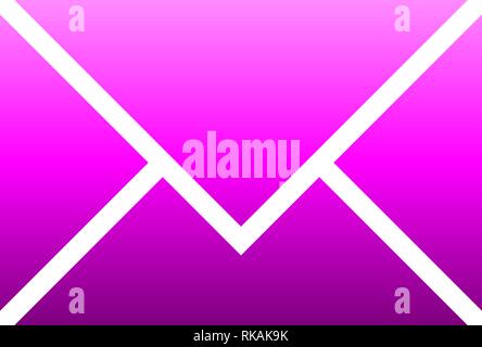 Mail symbol icon - purple gradient outline rounded, isolated - vector ...