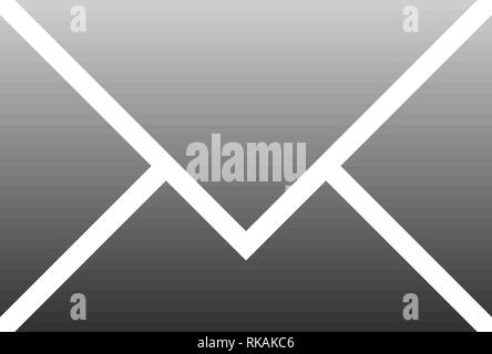 Mail symbol icon - gray gradient with rounded corners, isolated ...