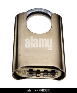 Combination padlock made from solid brass and hardened shackle Stock ...