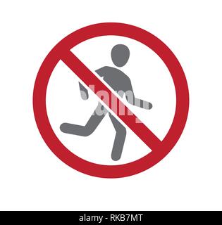 Do not run, no running, prohibition sign. Running prohibited, vector ...