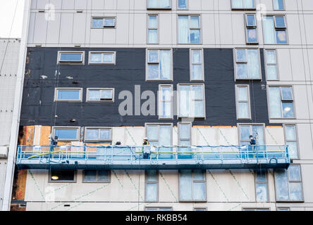 Cladding removal and replacement on a high rise building, Nottingham ...