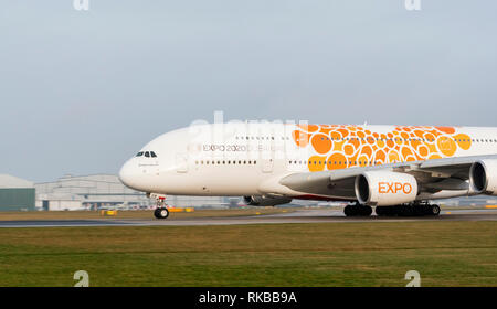 A380 EXPO 2020 Emirates Dubai UAE Manchester Airport England Uk Stock ...