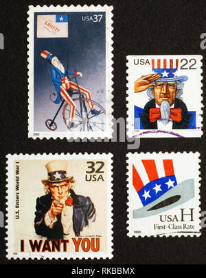 Uncle Sam and the American Flag on a World War I poster from 1917 ...