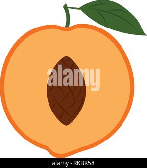 isolated cut peach image, vector illustration design Stock Vector Image ...