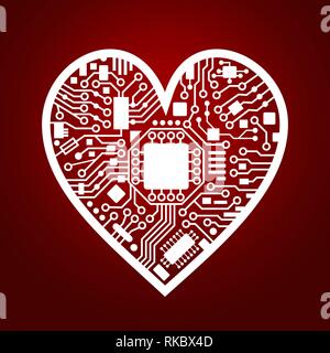 Valentine's day cyber technology, Abstract heart technology. It's a ...