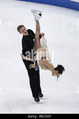 Madison Chock and Evan Bates compete in the senior rhythm dance short ...