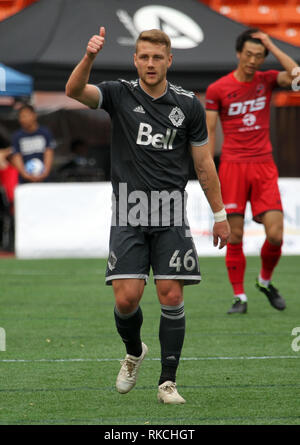Vancouver Whitecaps midfielder Brett Levis in action against the New ...