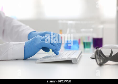 Employee of the chemical laboratory teacher Stock Photo - Alamy