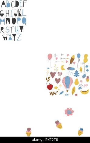 Kids banner set cartoon vector illustration isolated in white ...