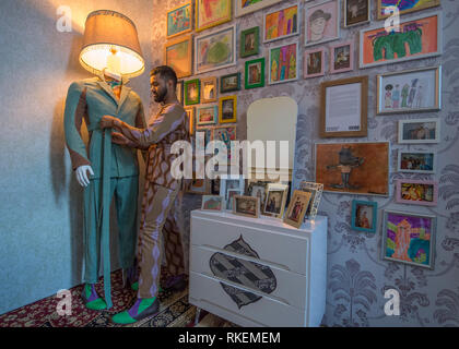 Rahemur Rahman with his installation Made in Bangladesh, at a photo ...