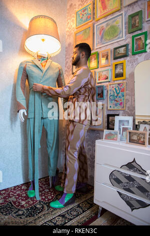 Rahemur Rahman with his installation Made in Bangladesh, at a photo ...