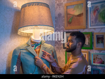 Rahemur Rahman with his installation Made in Bangladesh, at a photo ...