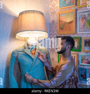 Rahemur Rahman with his installation Made in Bangladesh, at a photo ...