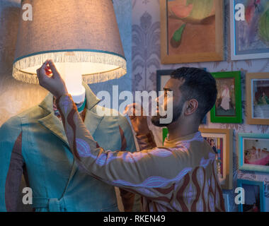 Rahemur Rahman with his installation Made in Bangladesh, at a photo ...