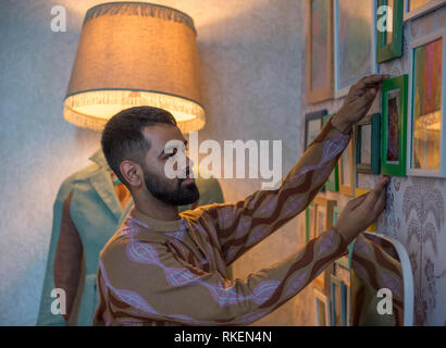 Rahemur Rahman with his installation Made in Bangladesh, at a photo ...