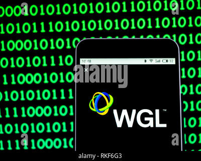WGL Holdings Public utility company logo seen displayed on a smart ...