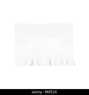 Tear-off paper template. White advertisement paper on white background ...